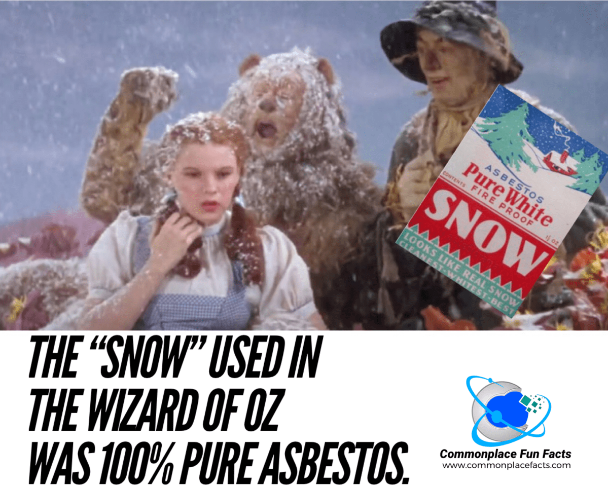 The Wizard of Oz Snow was Pure Asbestos – Commonplace Fun Facts